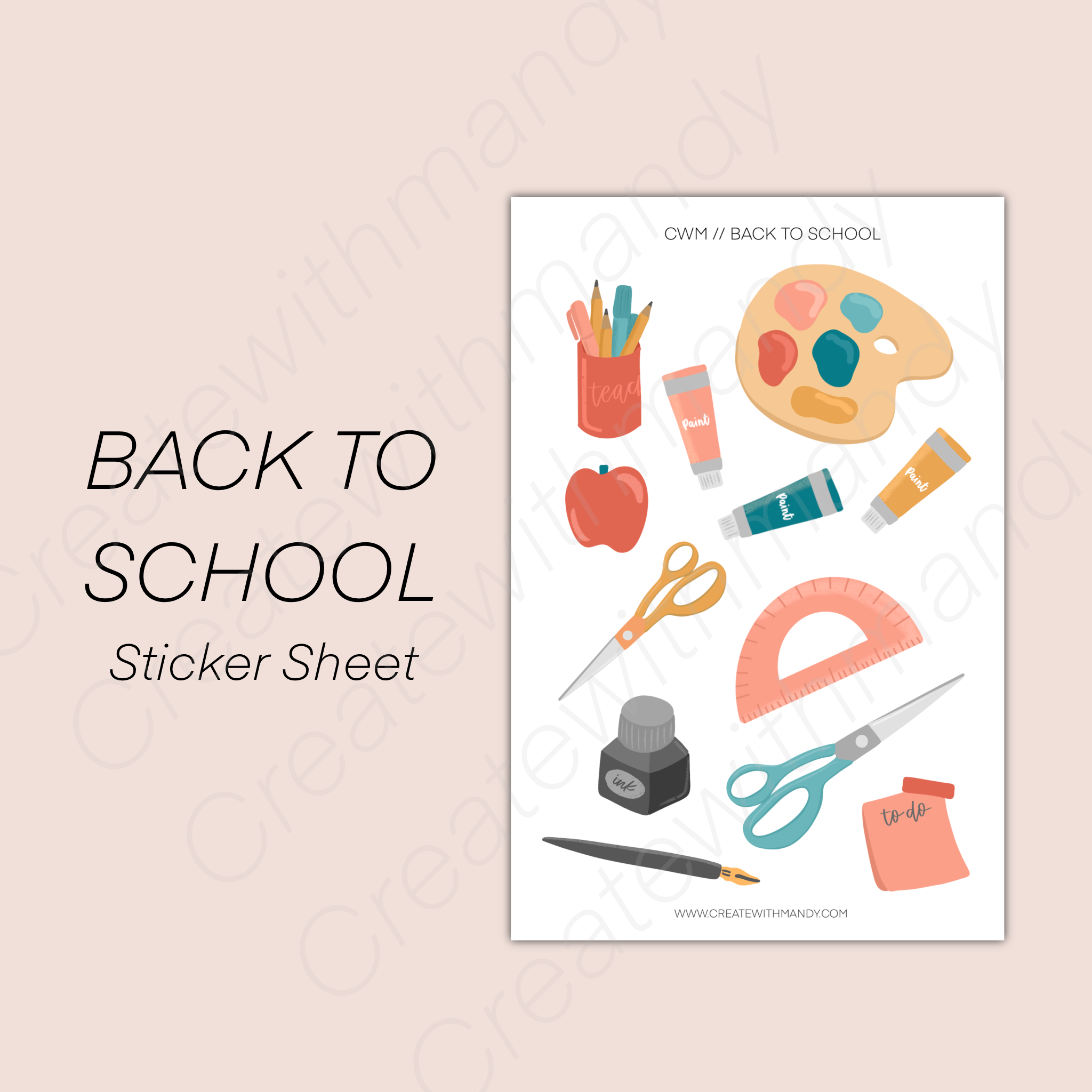 BACK TO SCHOOL Sticker Sheet – CreatewithMandy