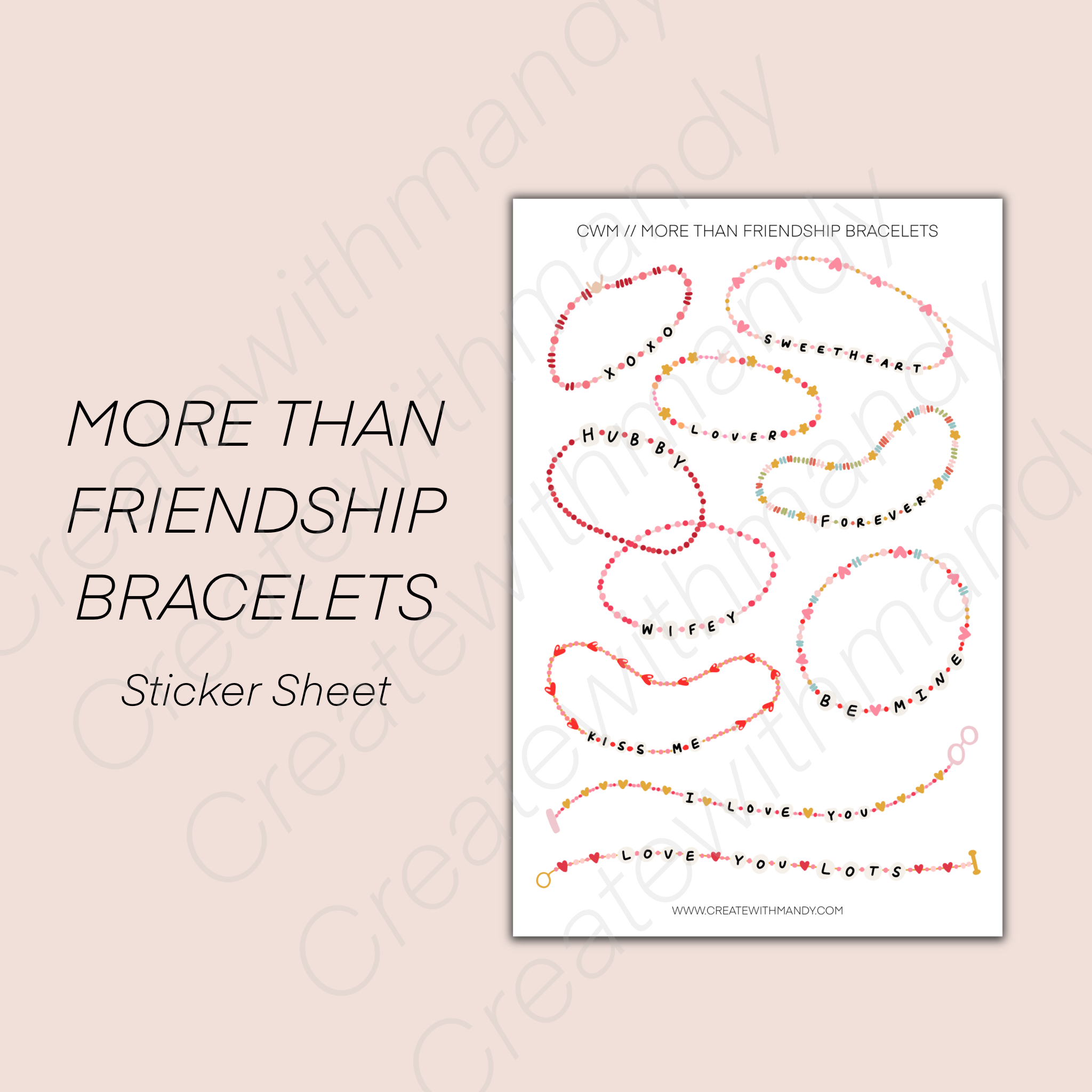 MORE THAN FRIENDSHIP BRACELETS Sticker Sheet – CreatewithMandy