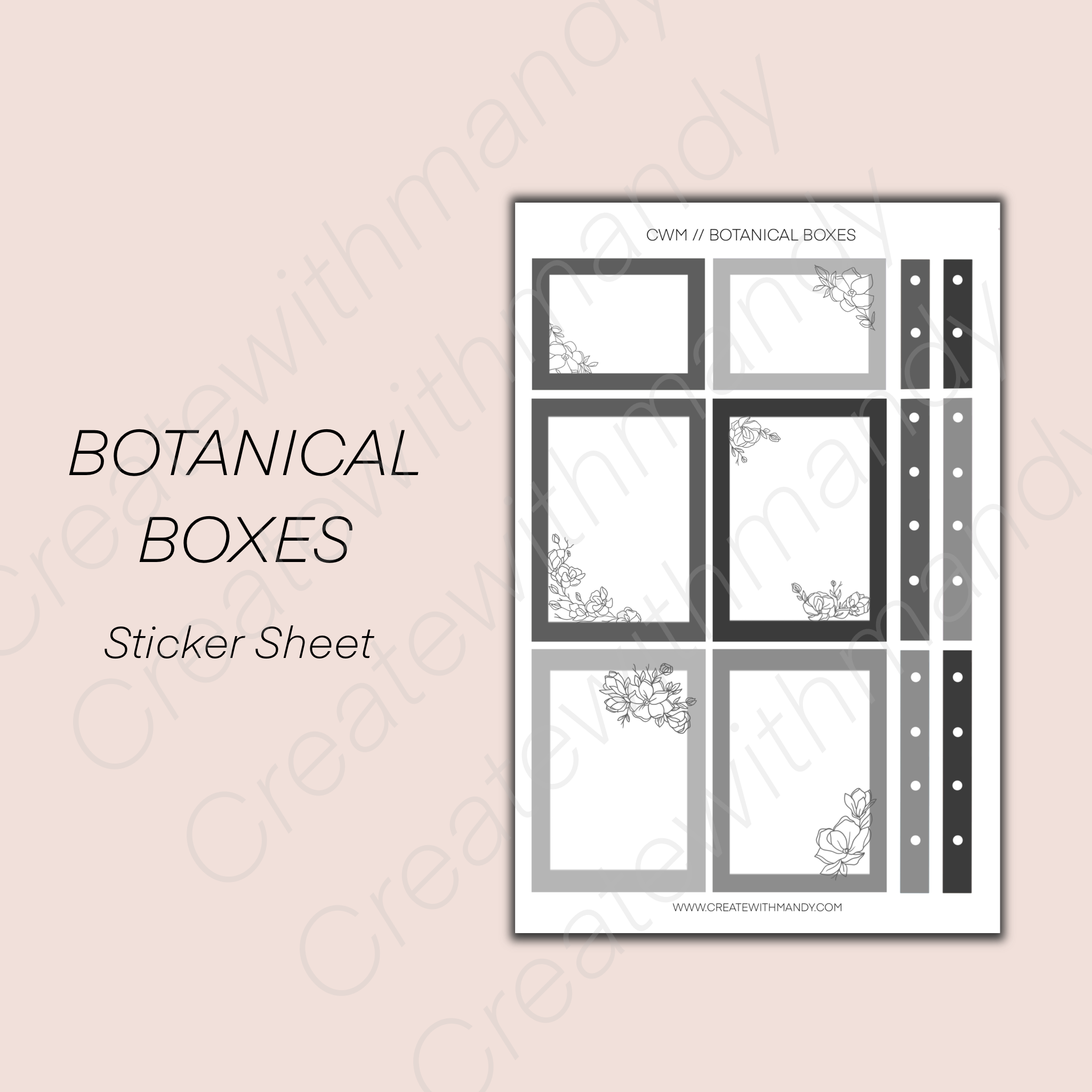 BOTANICAL BOXES Sticker Sheet – CreatewithMandy