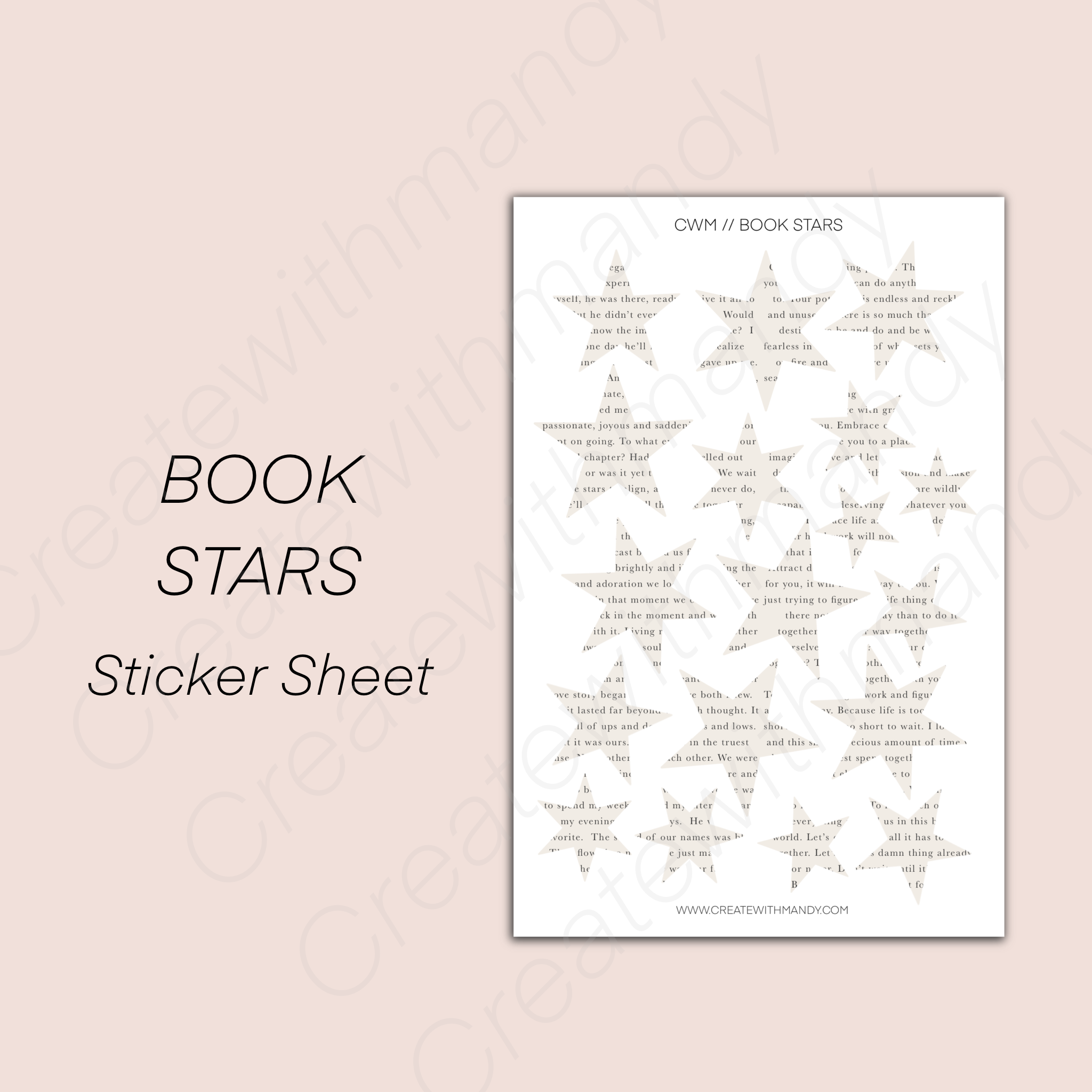 BOOK STARS Sticker Sheet – CreatewithMandy