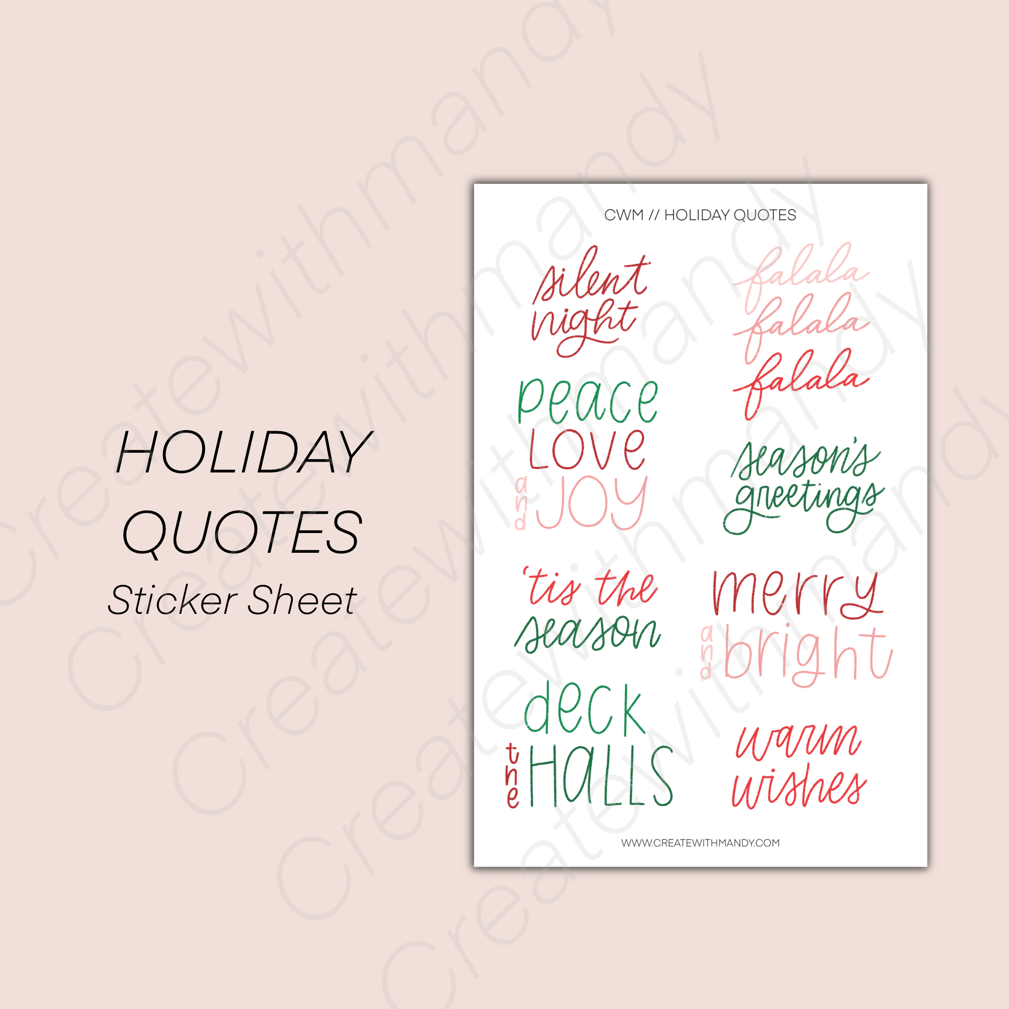 HOLIDAY QUOTES Sticker Sheet – CreatewithMandy