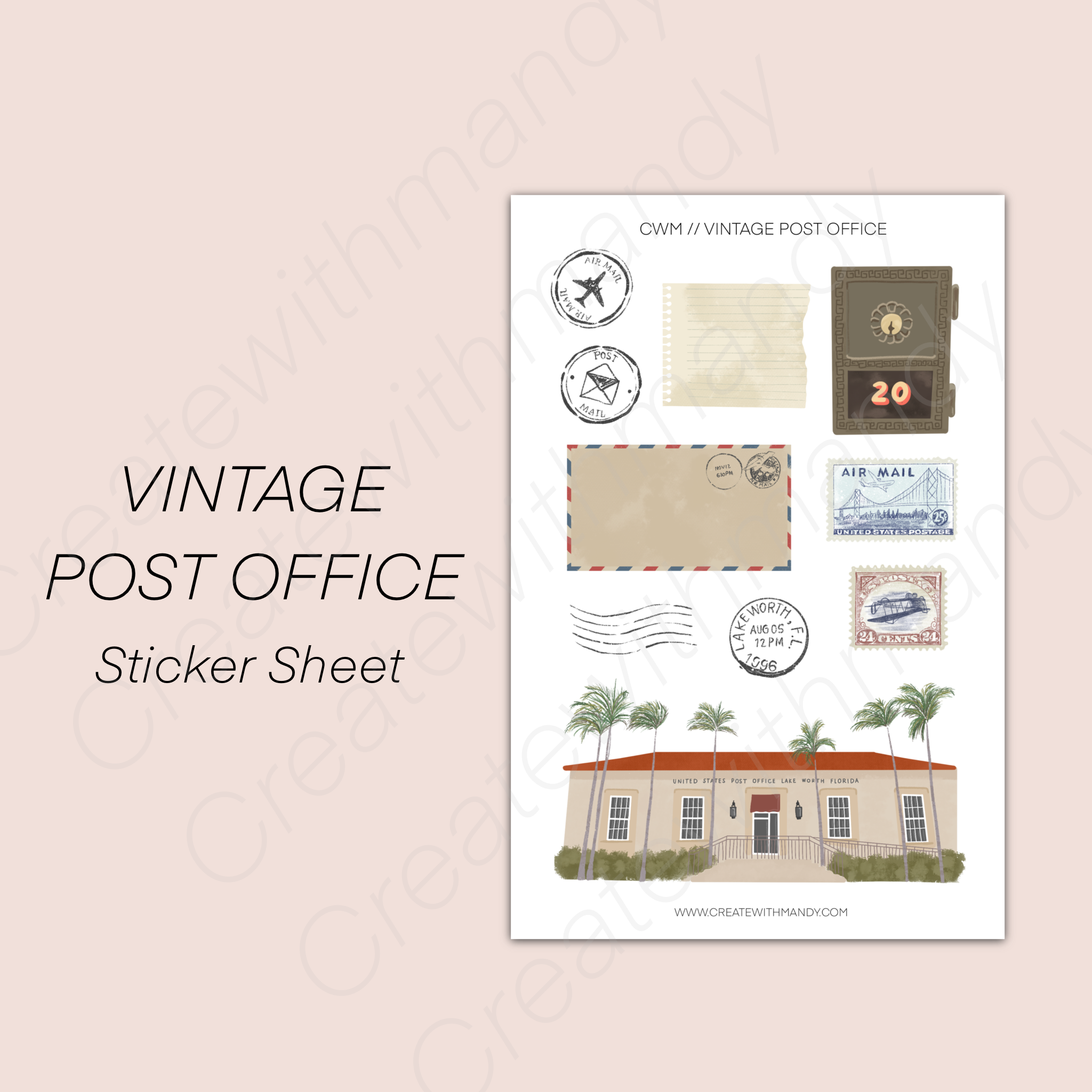 VINTAGE POST OFFICE Sticker Sheet – CreatewithMandy