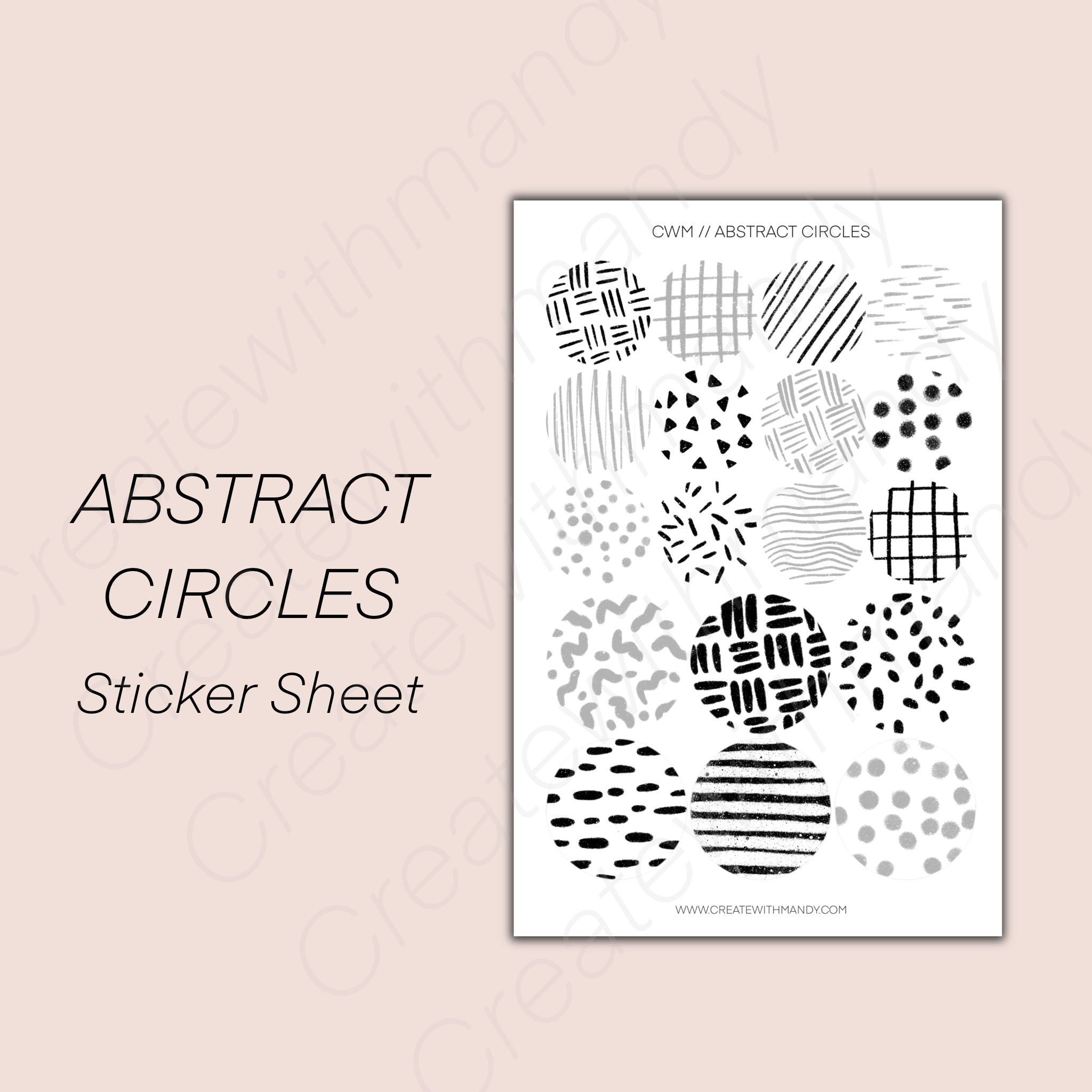 ABSTRACT CIRCLES Sticker Sheet – CreatewithMandy