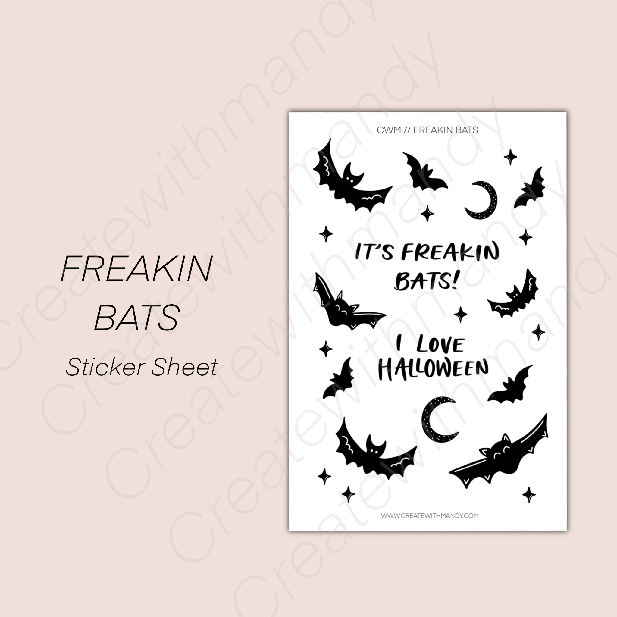 FREAKIN BATS Sticker Sheet – CreatewithMandy
