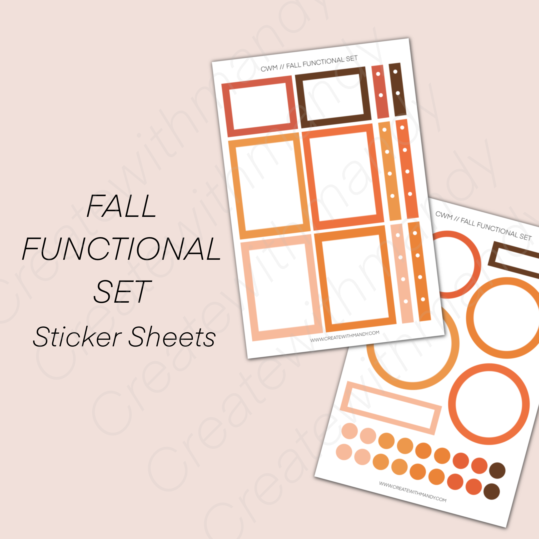 FALL FUNCTIONAL SET Sticker Sheets – CreatewithMandy