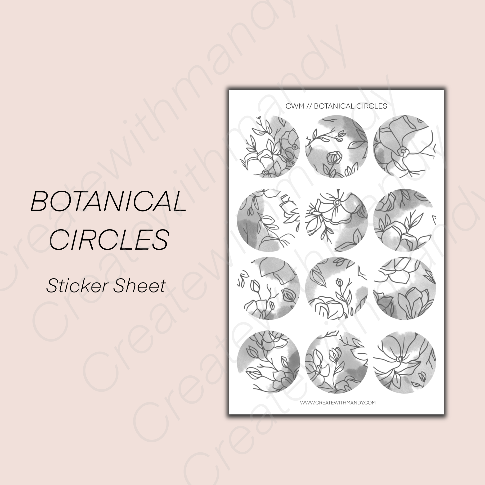 BOTANICAL CIRCLES Sticker Sheet – CreatewithMandy