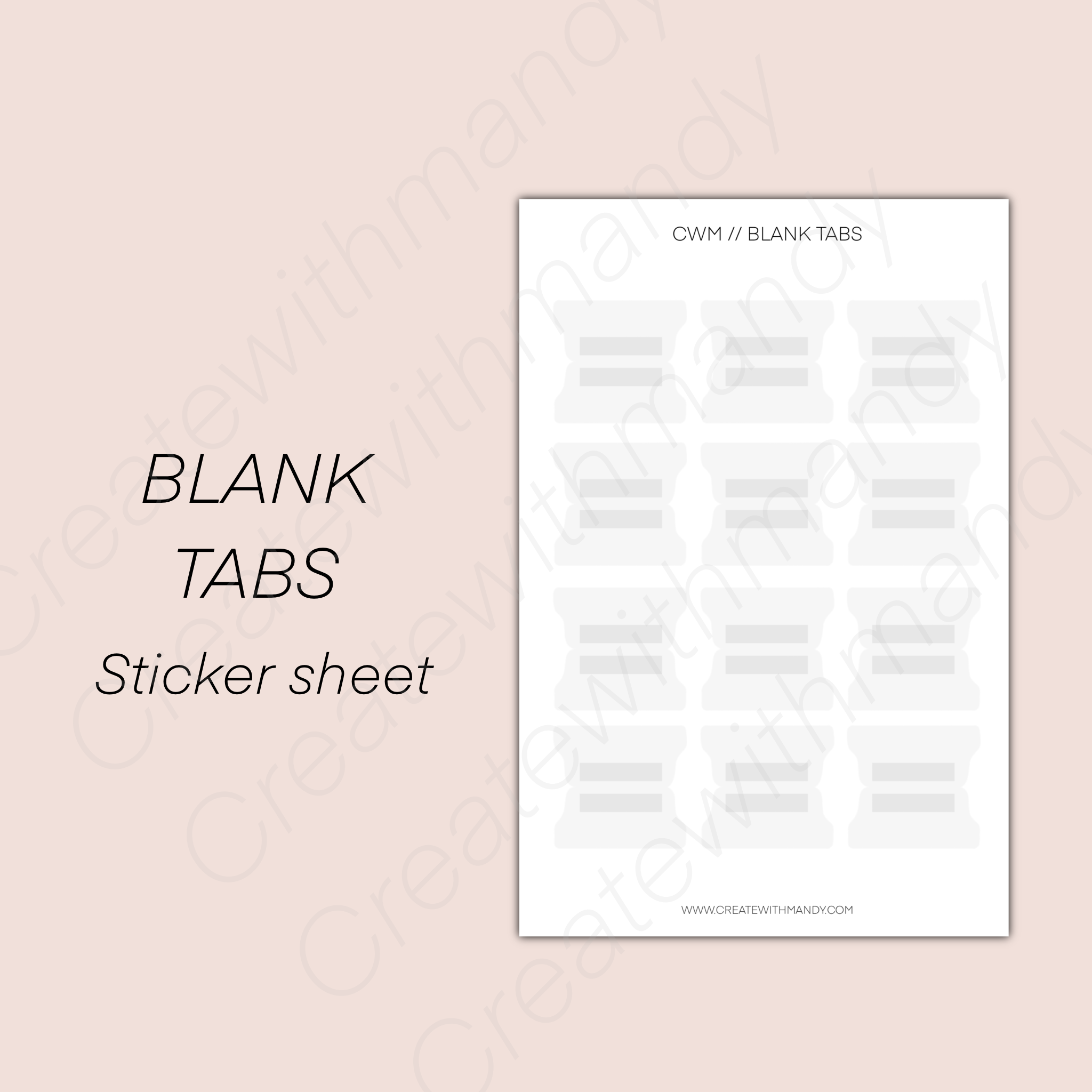 BLANK TABS Sticker Sheet – CreatewithMandy